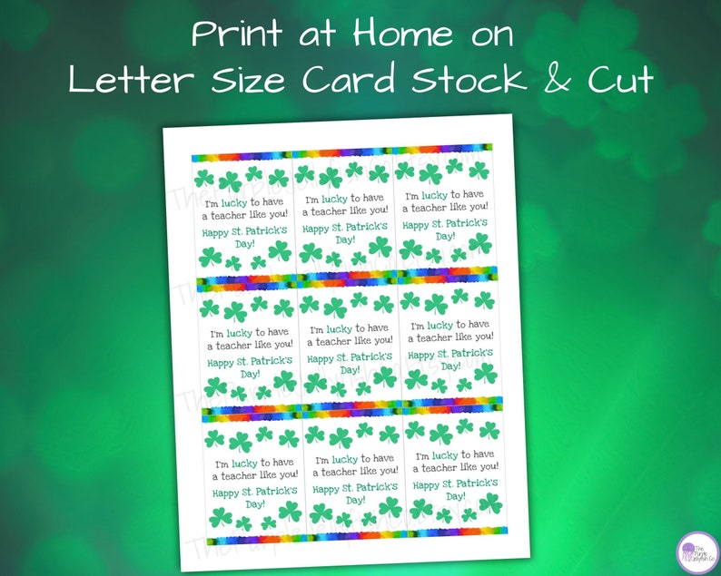 Lucky to Have You Teacher St. Patrick's Day Gift Tags Printable, St ...
