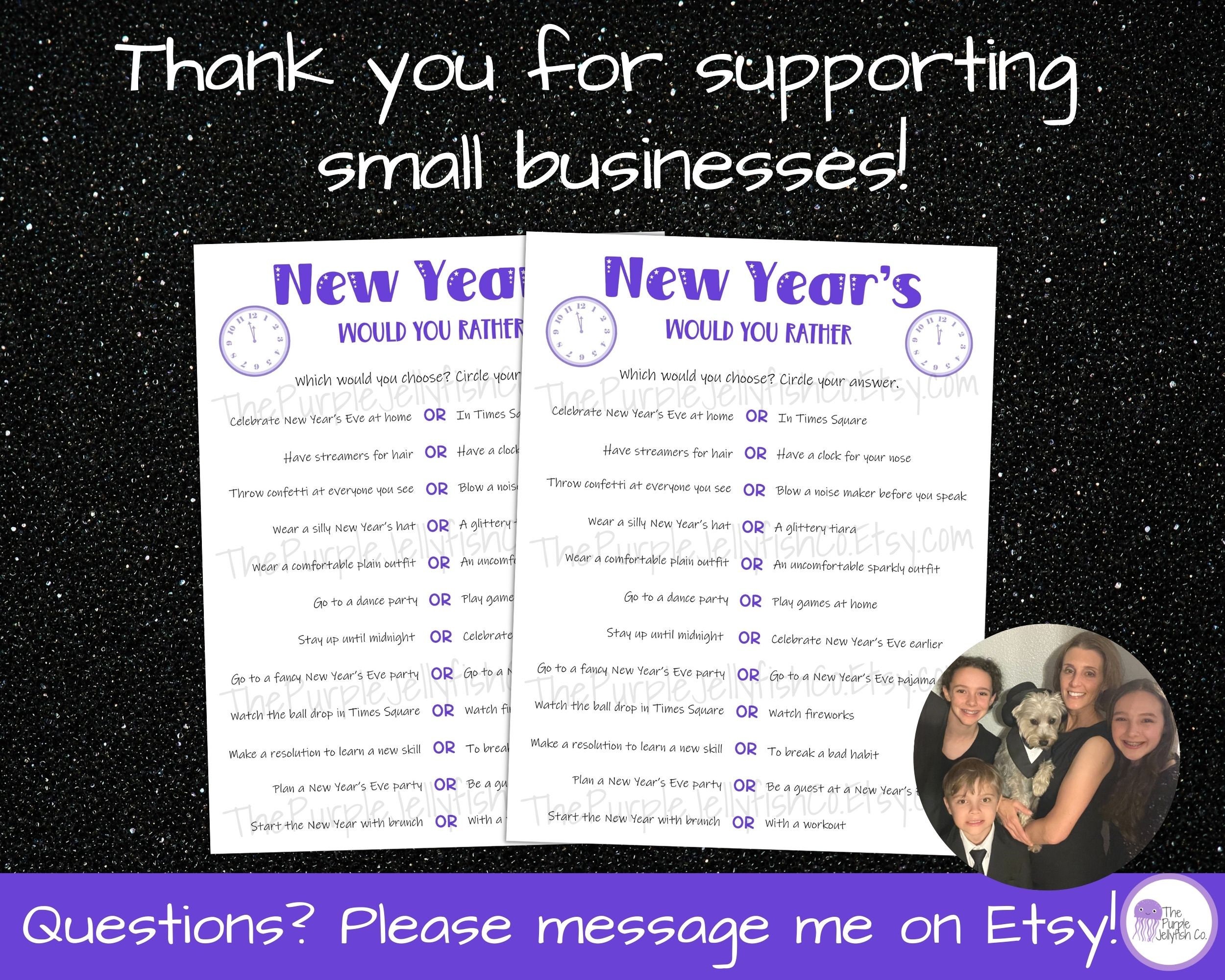 New Years Would You Rather Game for Kids, Printable New Year's Eve ...