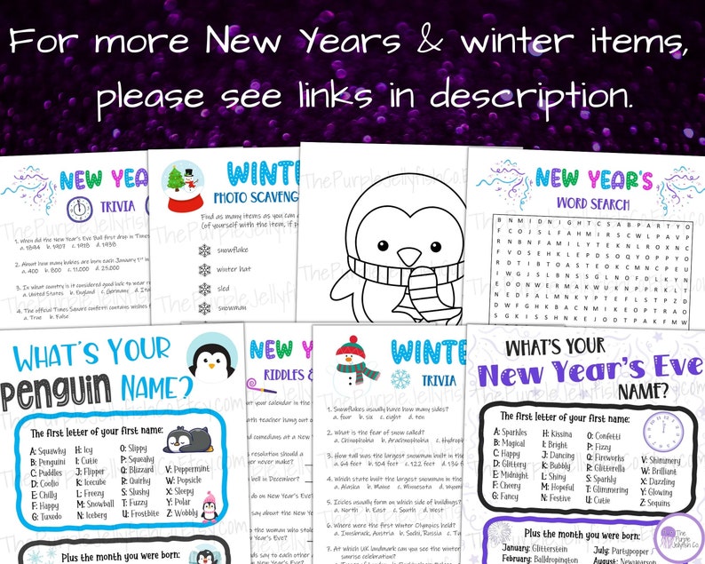 New Year's Eve Scattergories Game, Printable New Years Eve Games for ...
