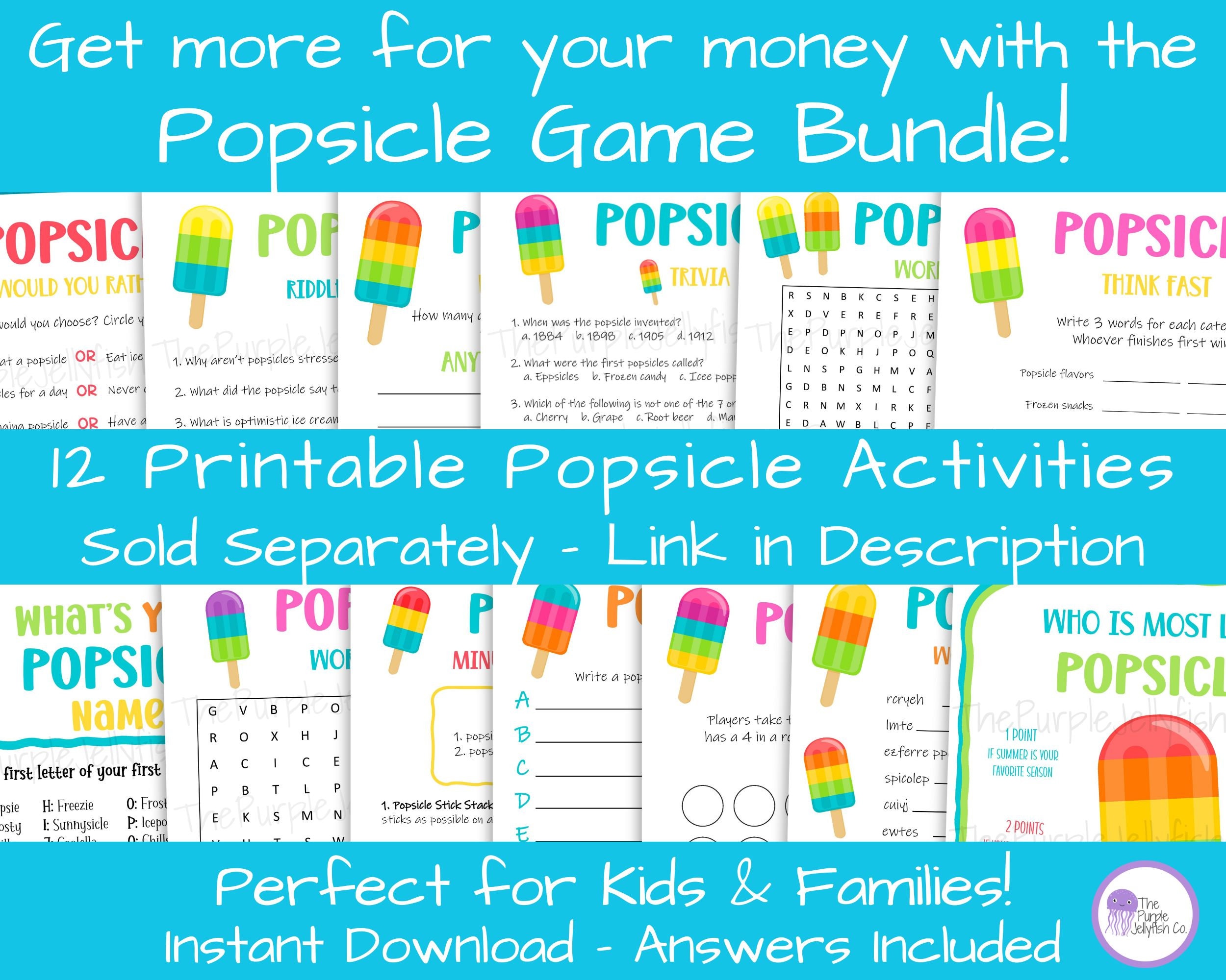 Popsicle Word Search Puzzle, Fun Summer Activity for Kids Teens ...