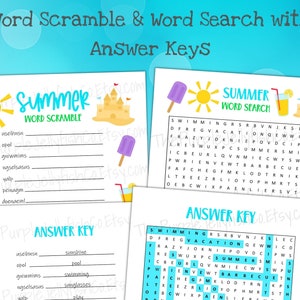 Summer Activities for Kids, Printable Summer Games, Summer Activity ...