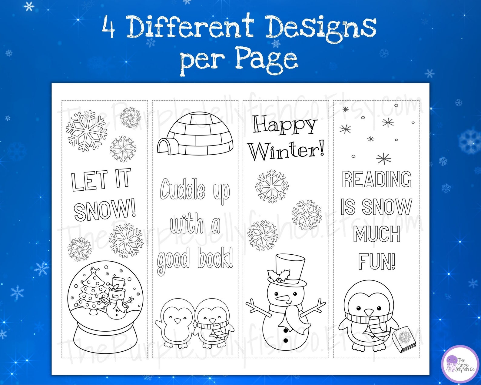 Winter Coloring Bookmark, Color Your Own Bookmarks, Christmas Activity ...