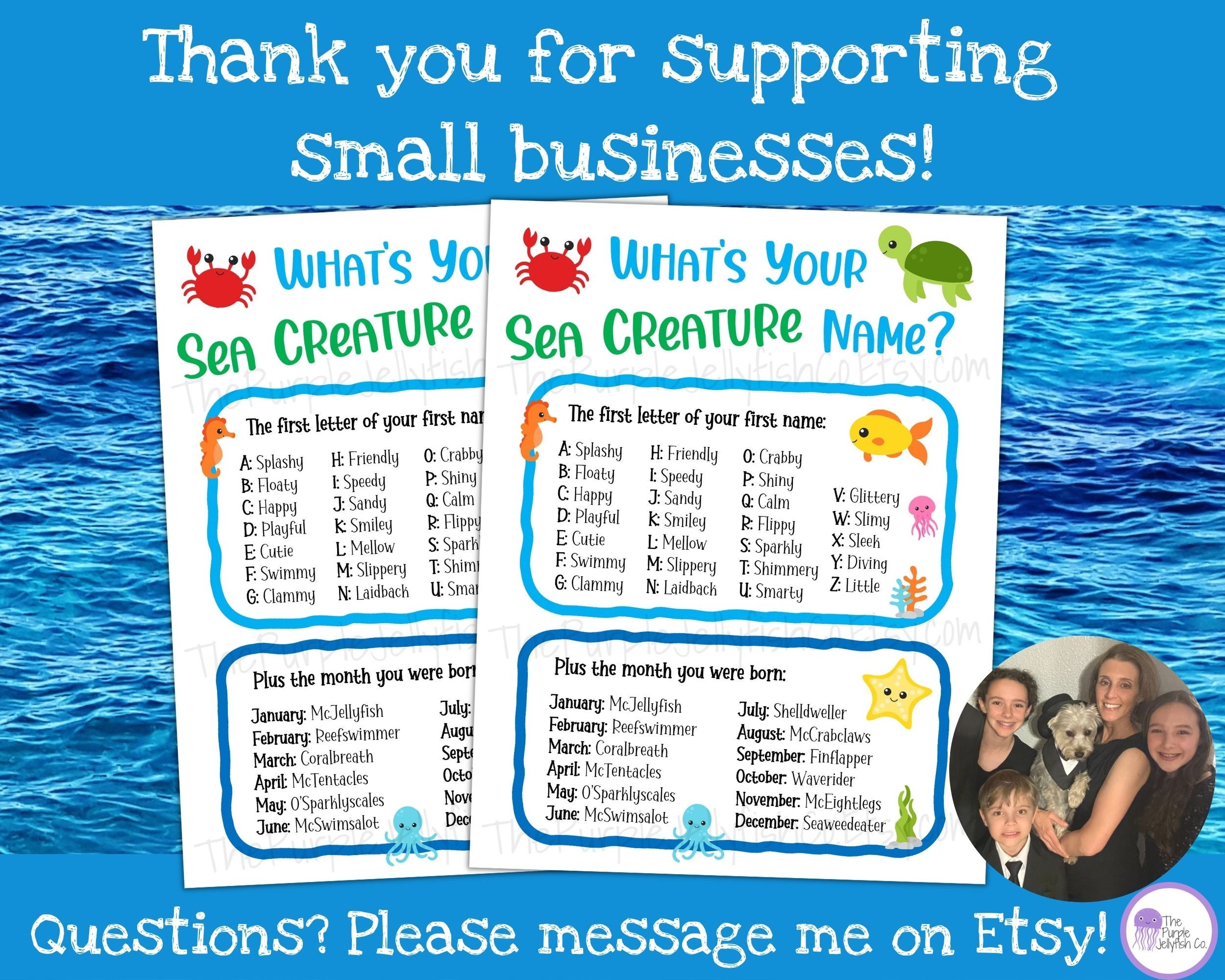 Under the Sea Name Game, Ocean Theme Party Decor, Under the Sea Party ...