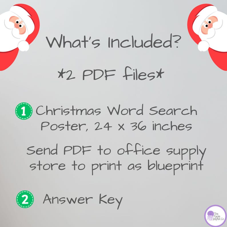 Giant Christmas Word Search Poster, Giant Word Search Puzzle, Christmas ...