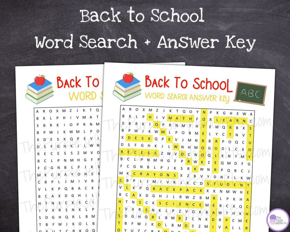 Back to School Word Search, First Day of School Activity, Printable ...