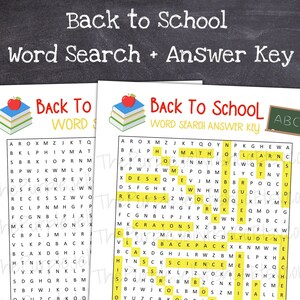 Back to School Word Search, First Day of School Activity, Printable ...
