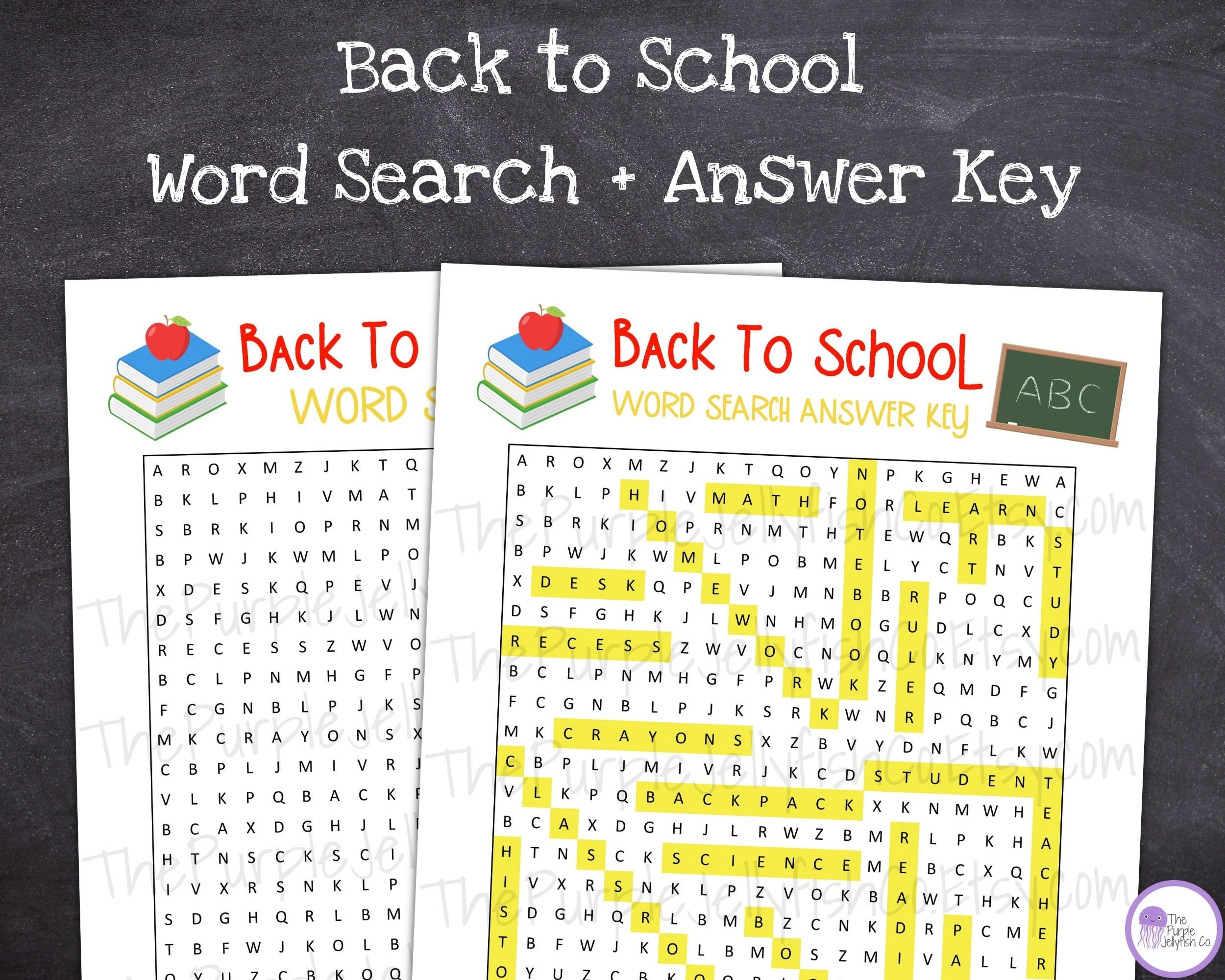 Back to School Word Search, First Day of School Activity, Printable ...