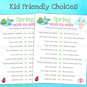 Spring Would You Rather Game, Printable Spring Activity for Kids ...