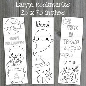 Halloween Coloring Bookmarks for Kids, Halloween Bookmark Printable ...
