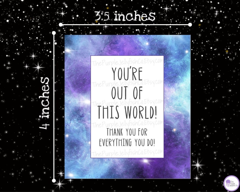 Out of This World Appreciation Gift Tags, Outer Space Themed Printable ...