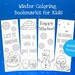 Winter Coloring Bookmark, Color Your Own Bookmarks, Christmas Activity ...