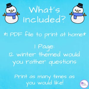 Winter Party Games, Winter Would You Rather Game for Kids, Christmas ...