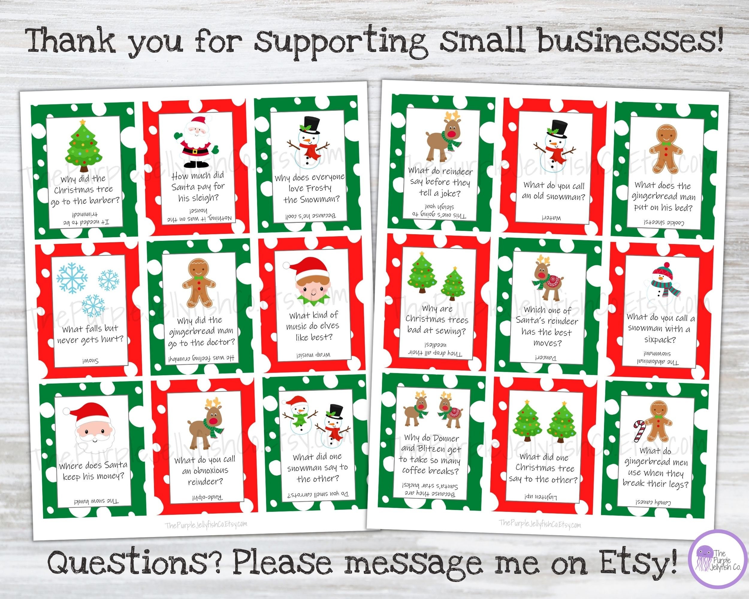 Christmas Lunch Box Jokes, Lunch Box Notes for Kids, Christmas Lunchbox ...