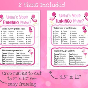 Flamingo Name Game, Printable Flamingo Sign, Summer Activity for Kids ...