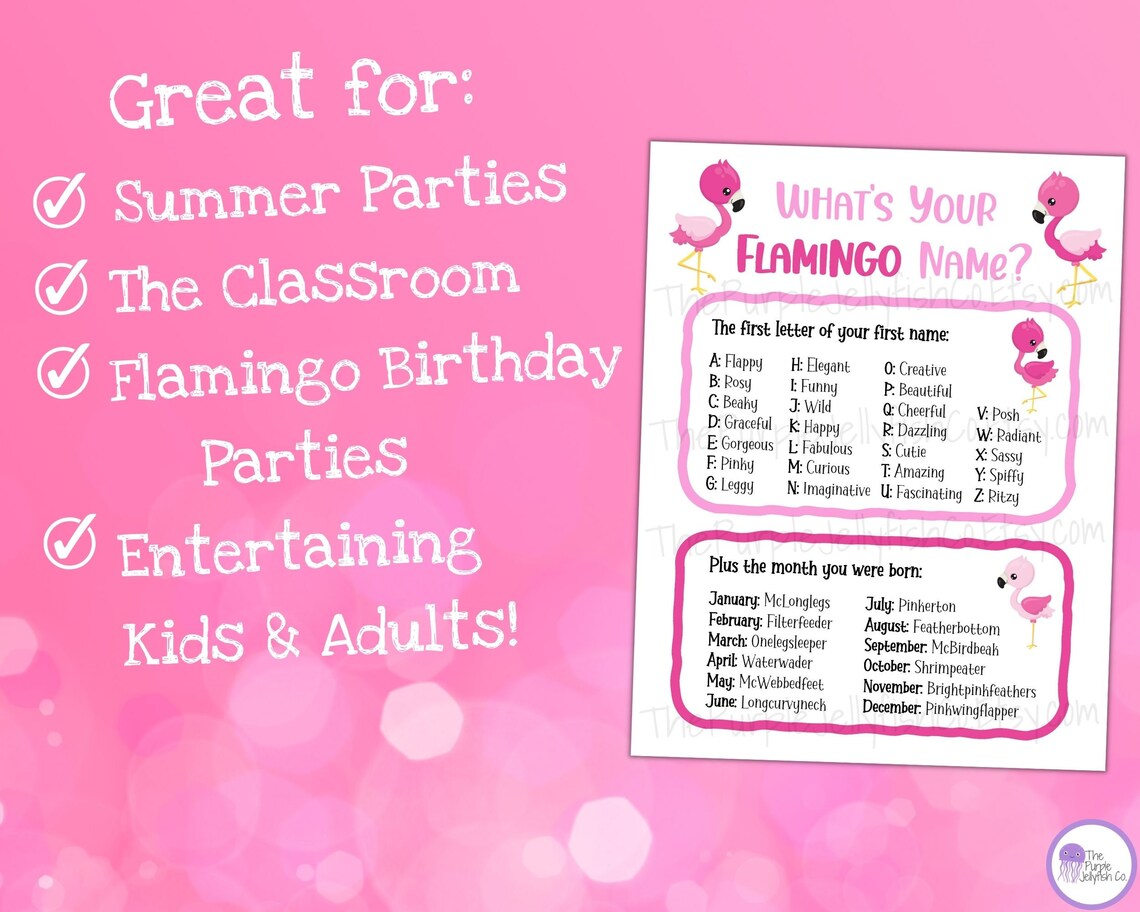 Flamingo Name Game, Printable Flamingo Sign, Summer Activity for Kids ...