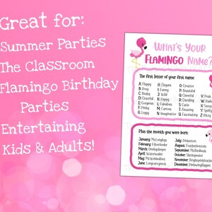 Flamingo Name Game, Printable Flamingo Sign, Summer Activity for Kids ...