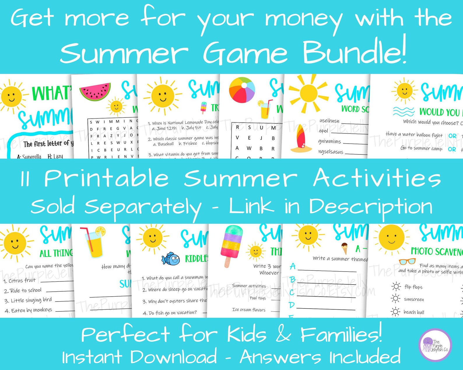 Summer Word Scramble Game, Summer Activity for Kids, Summer Game ...