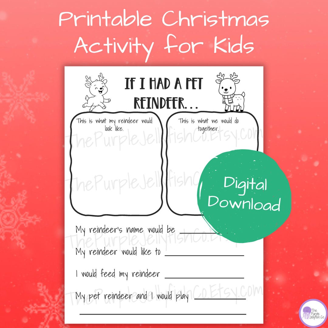 Reindeer Christmas Printable, Christmas Activity for Kids, Winter ...