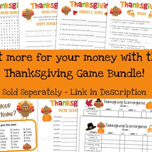Thanksgiving Scattergories Game Printable, Fun Thanksgiving Game for ...