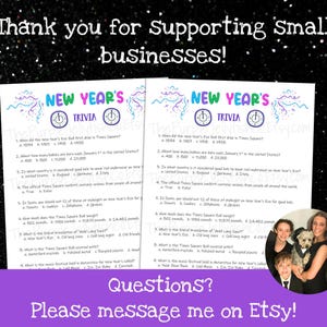 New Years Trivia Game Printable, New Years Eve Game for Teens & Adults ...