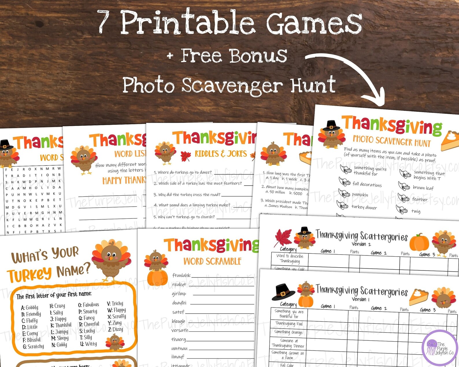 Thanksgiving Game Bundle, Thanksgiving Games Printable, Thanksgiving ...