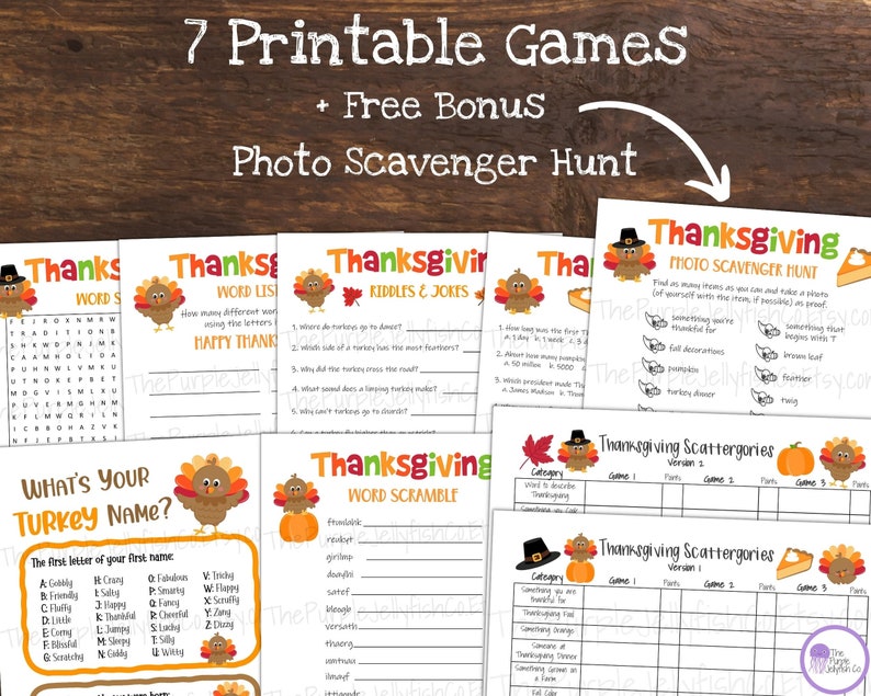 Thanksgiving Game Bundle, Thanksgiving Games Printable, Thanksgiving ...