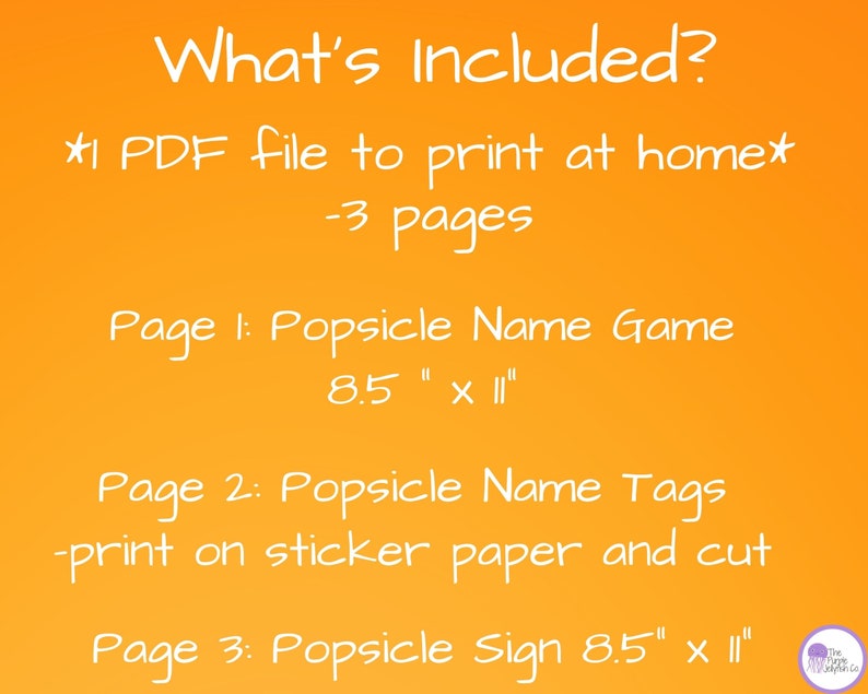 Popsicle Party Idea, What's Your Name Game Sign + Name Tags, Summer ...