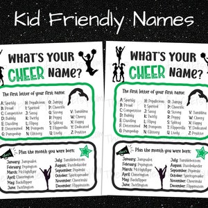 Cheer Name Sign and Name Tags, Cheer Party Game Printable, What's Your ...