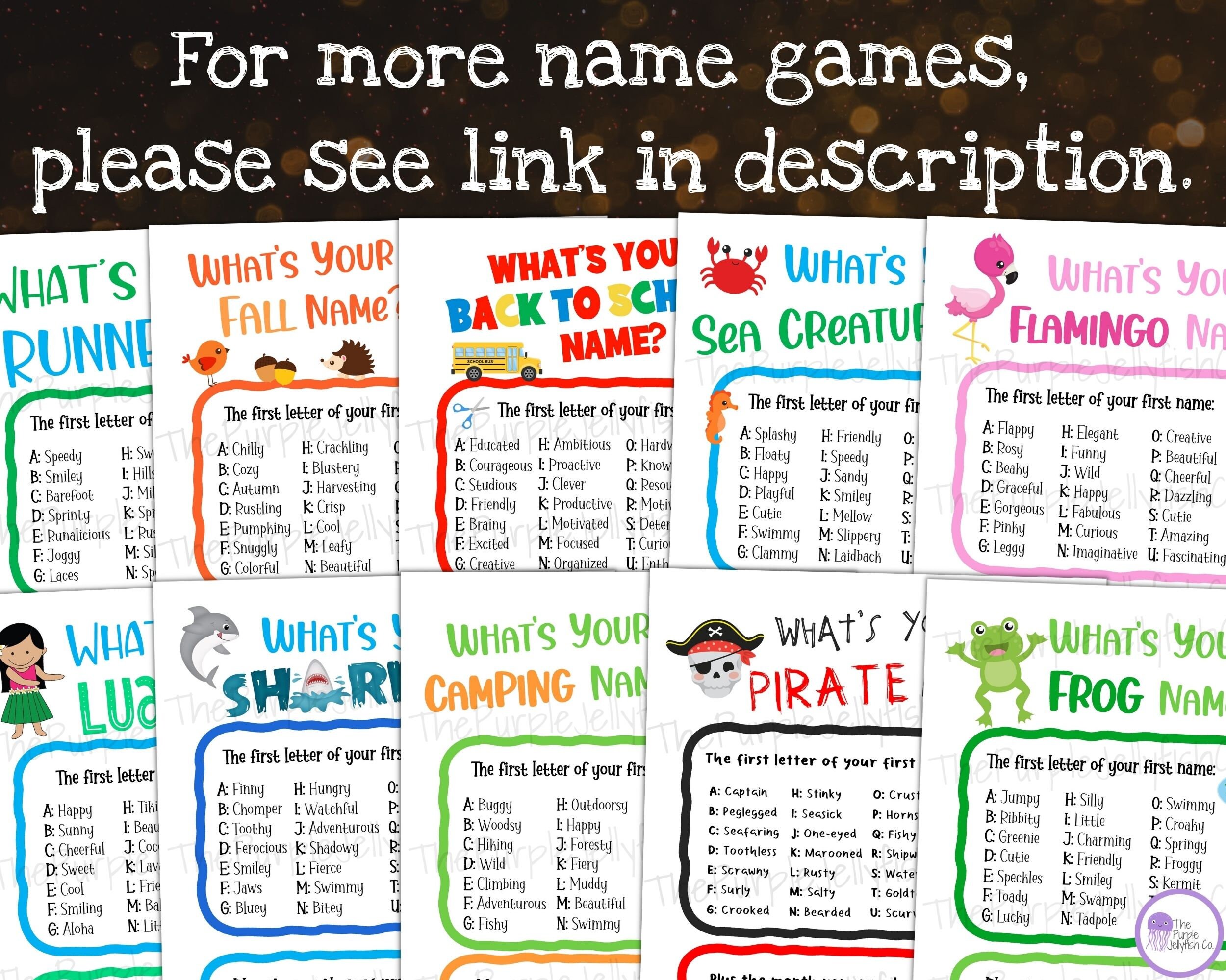 What's Your Halloween Name Game Sign + Name Tags, Halloween Game ...