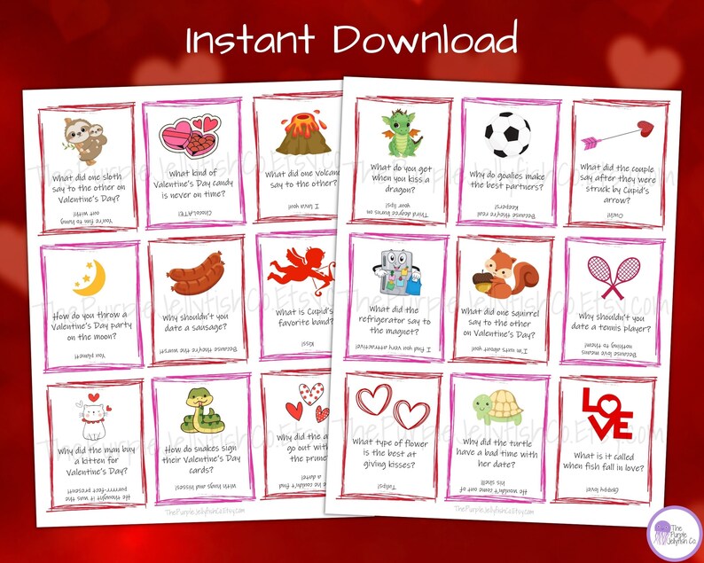 Valentines Lunch Box Notes for Kids Printable Valentine's Day Lunchbox ...