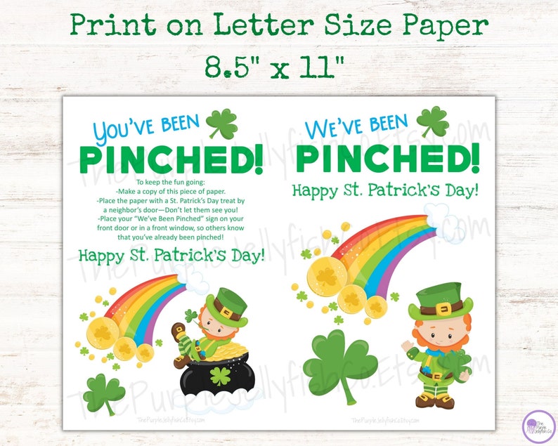 You've Been Pinched Printable St. Patrick's Day Game - Etsy