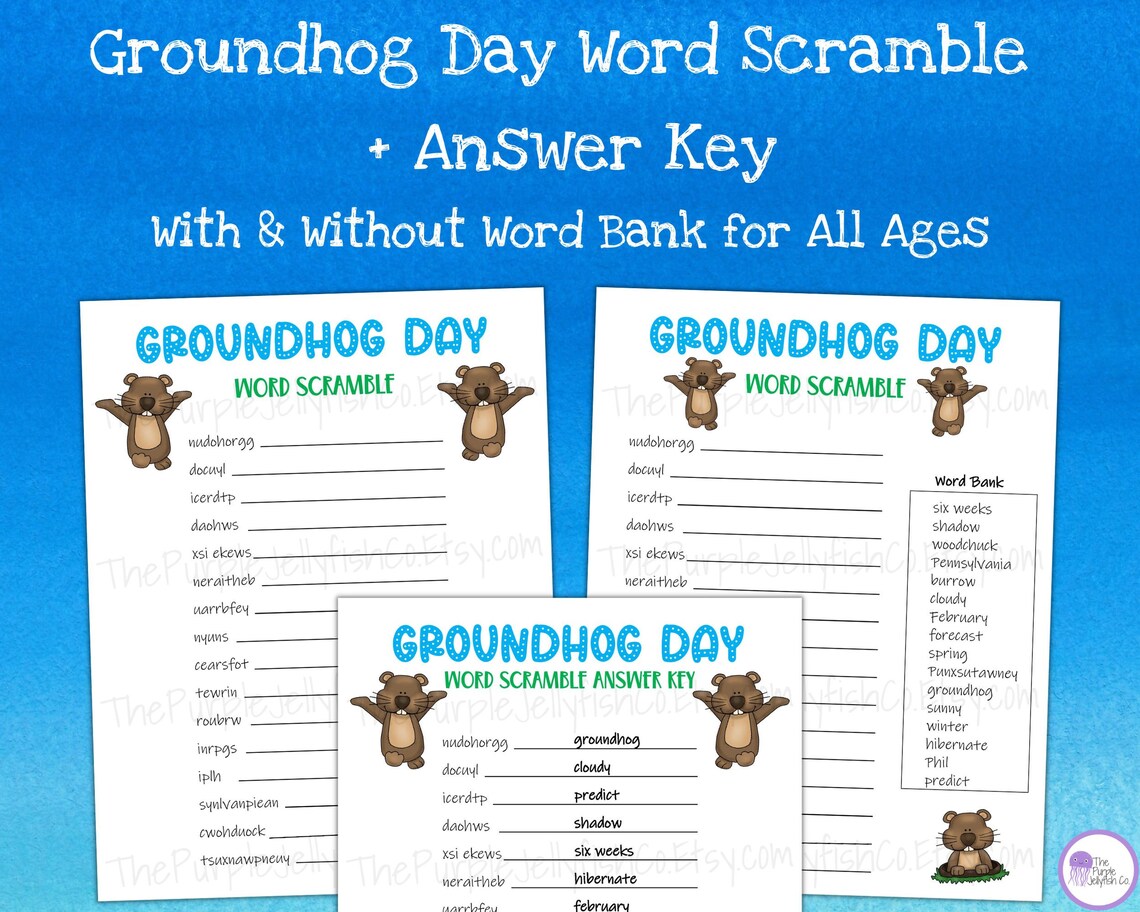 Groundhog Day Game Bundle, Groundhog Activities for Kids Printable ...