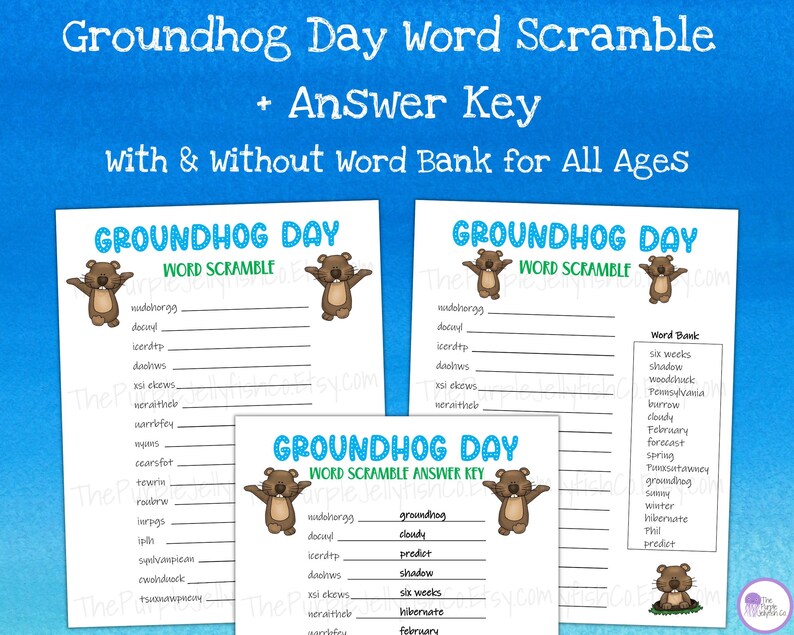 Groundhog Day Game Bundle, Groundhog Activities for Kids Printable ...