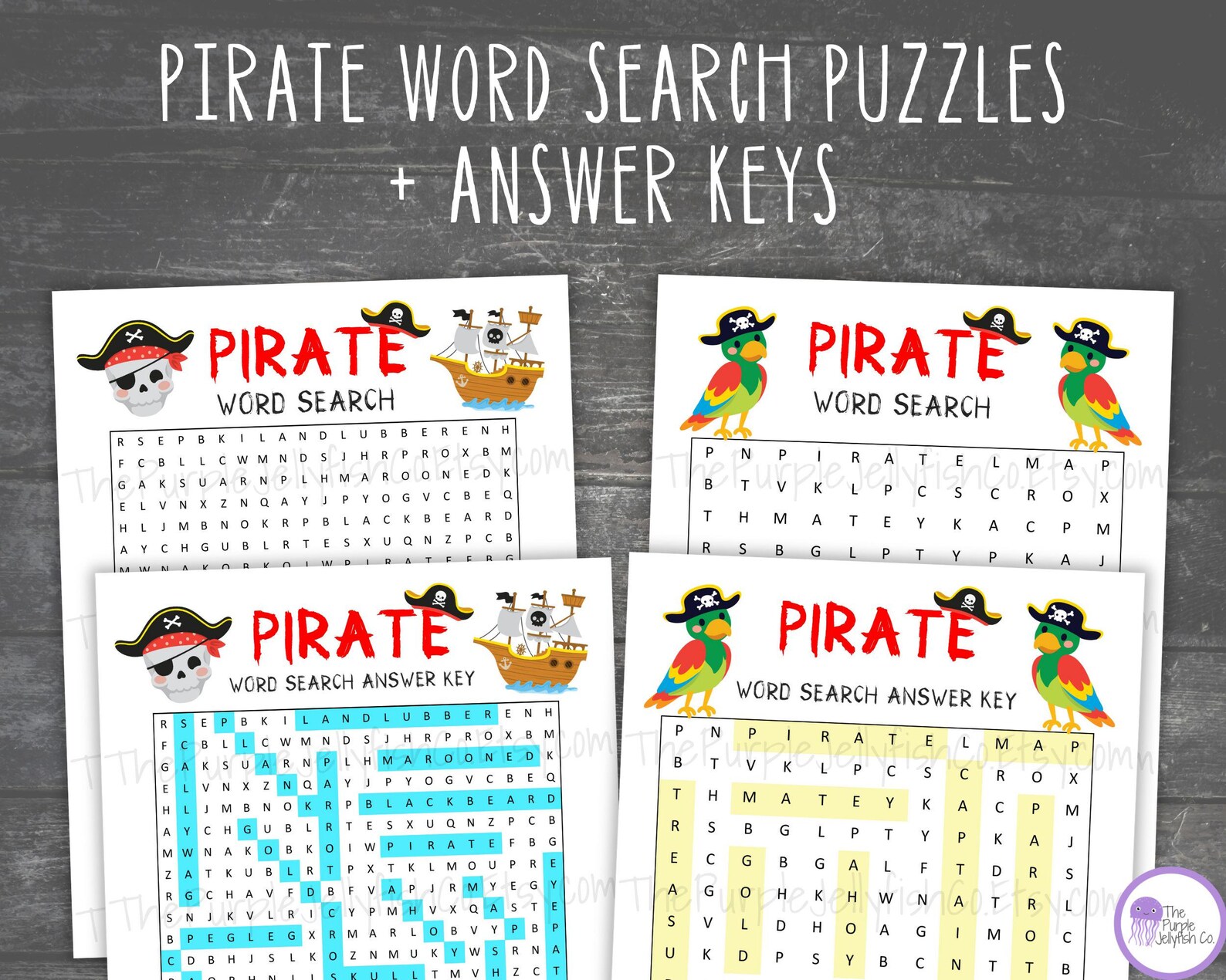 Pirate Word Search Printable, Talk Like a Pirate Day Activity for Kids ...