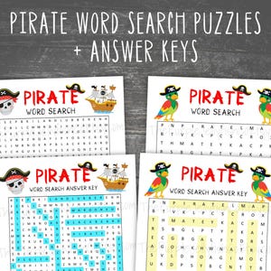 Pirate Word Search Printable, Talk Like a Pirate Day Activity for Kids ...