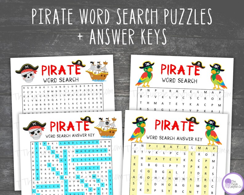 Pirate Word Search Printable, Talk Like a Pirate Day Activity for Kids ...