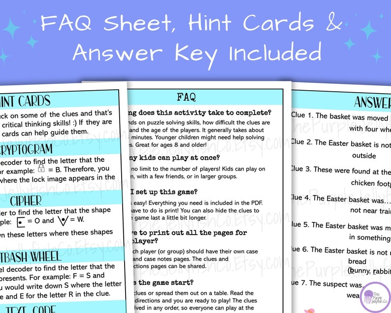 Easter Mystery Game for Kids Printable Easter Escape Room Game Teens ...