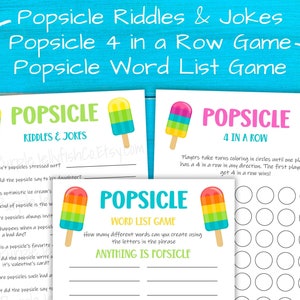 Popsicle Games for Kids Printable Popsicle Party Ideas, Fun Summer ...