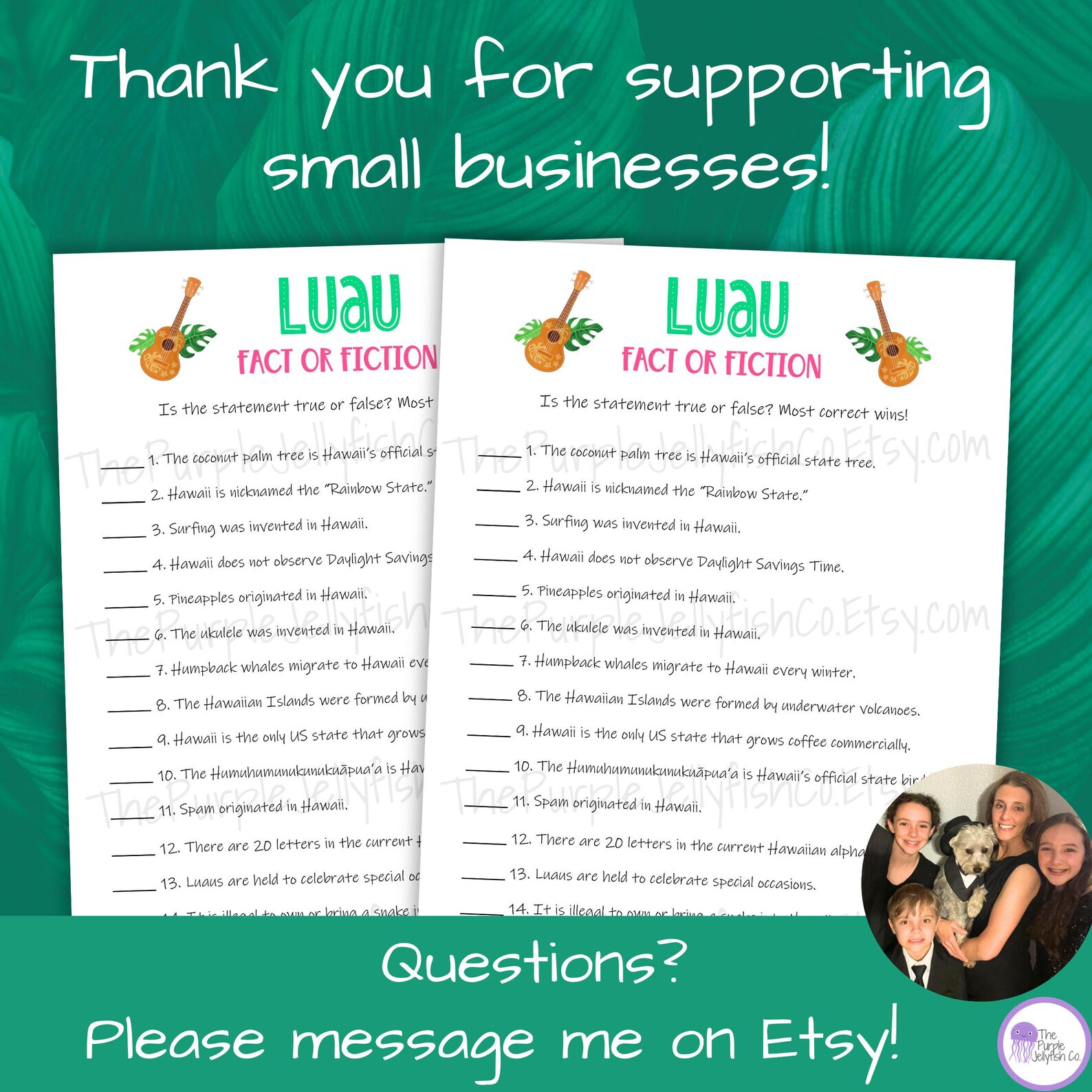 Luau Fact or Fiction Hawaii Trivia Game Printable, Hawaiian Party Idea ...