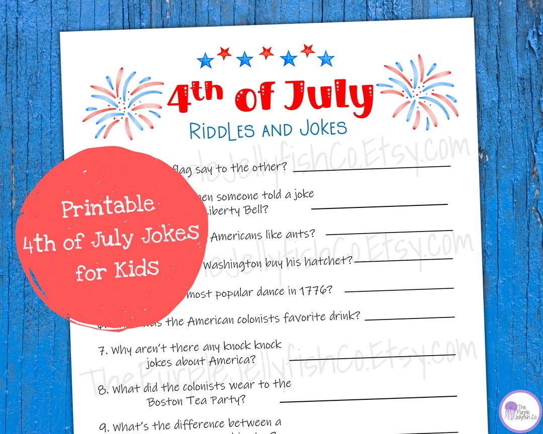 4th of July Activity for Kids 4th of July Jokes & Riddles, July 4th ...