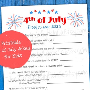 4th of July Activity for Kids 4th of July Jokes & Riddles, July 4th ...
