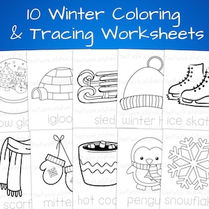 Winter Coloring Pages for Kids, Preschool Worksheets Printable, Prek ...