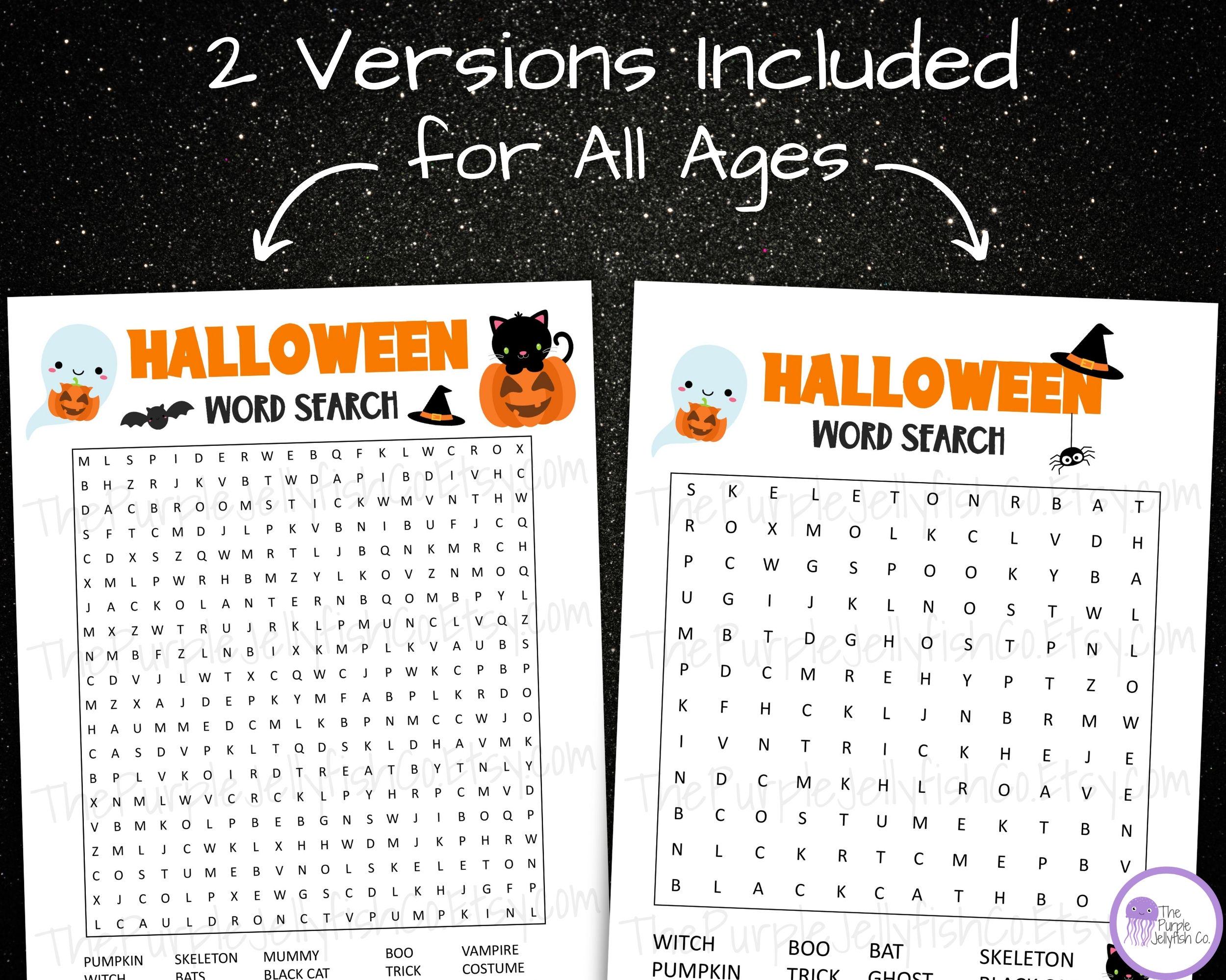 Halloween Word Search Games, Halloween Worksheets for Kids, Halloween ...