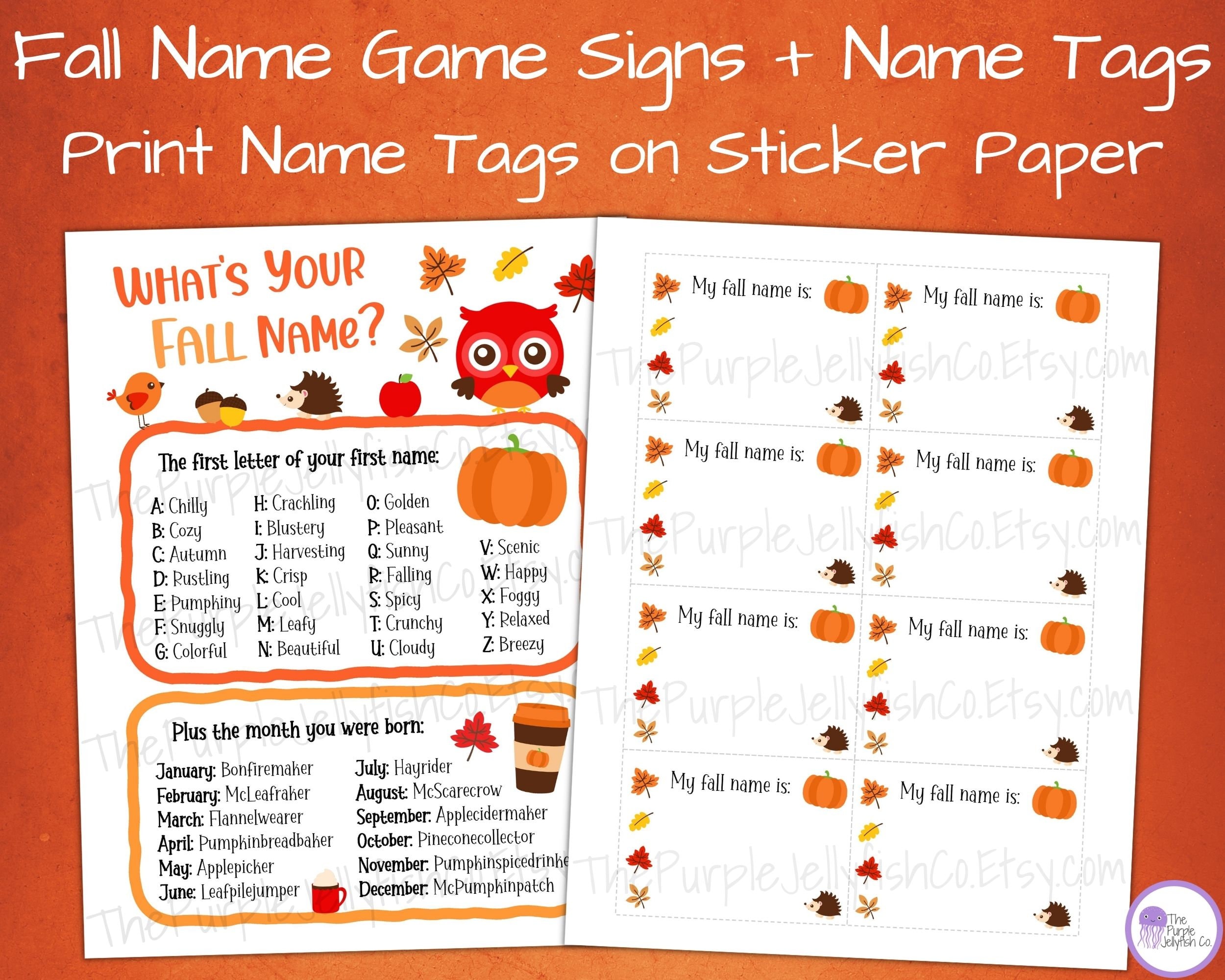 Fall Games Printable, Fall Activities for Kids & Adults, Fun Fall Game ...