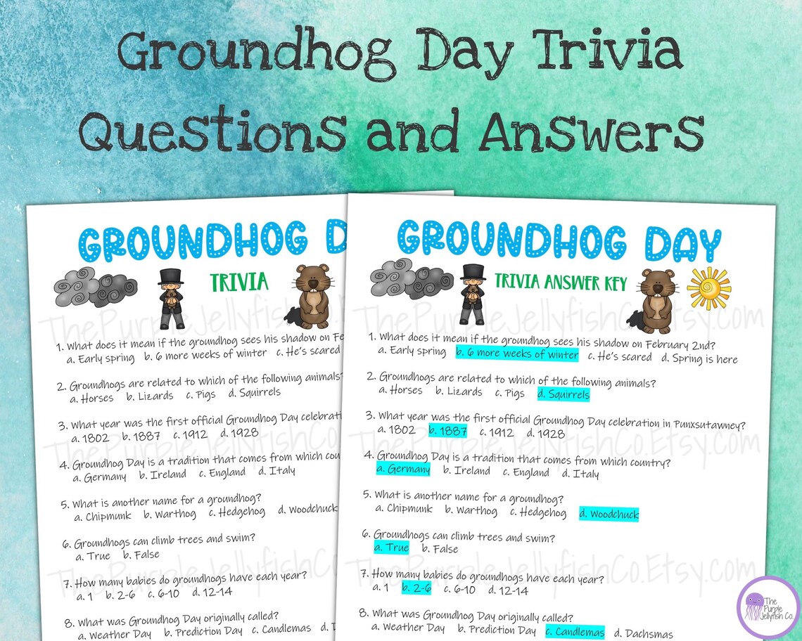 Groundhog Day Trivia Game, Printable Groundhog Day Game for Kids ...
