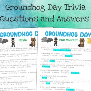 Groundhog Day Trivia Game, Printable Groundhog Day Game for Kids ...