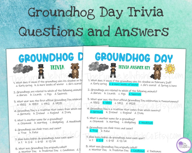 Groundhog Day Trivia Game, Printable Groundhog Day Game for Kids ...