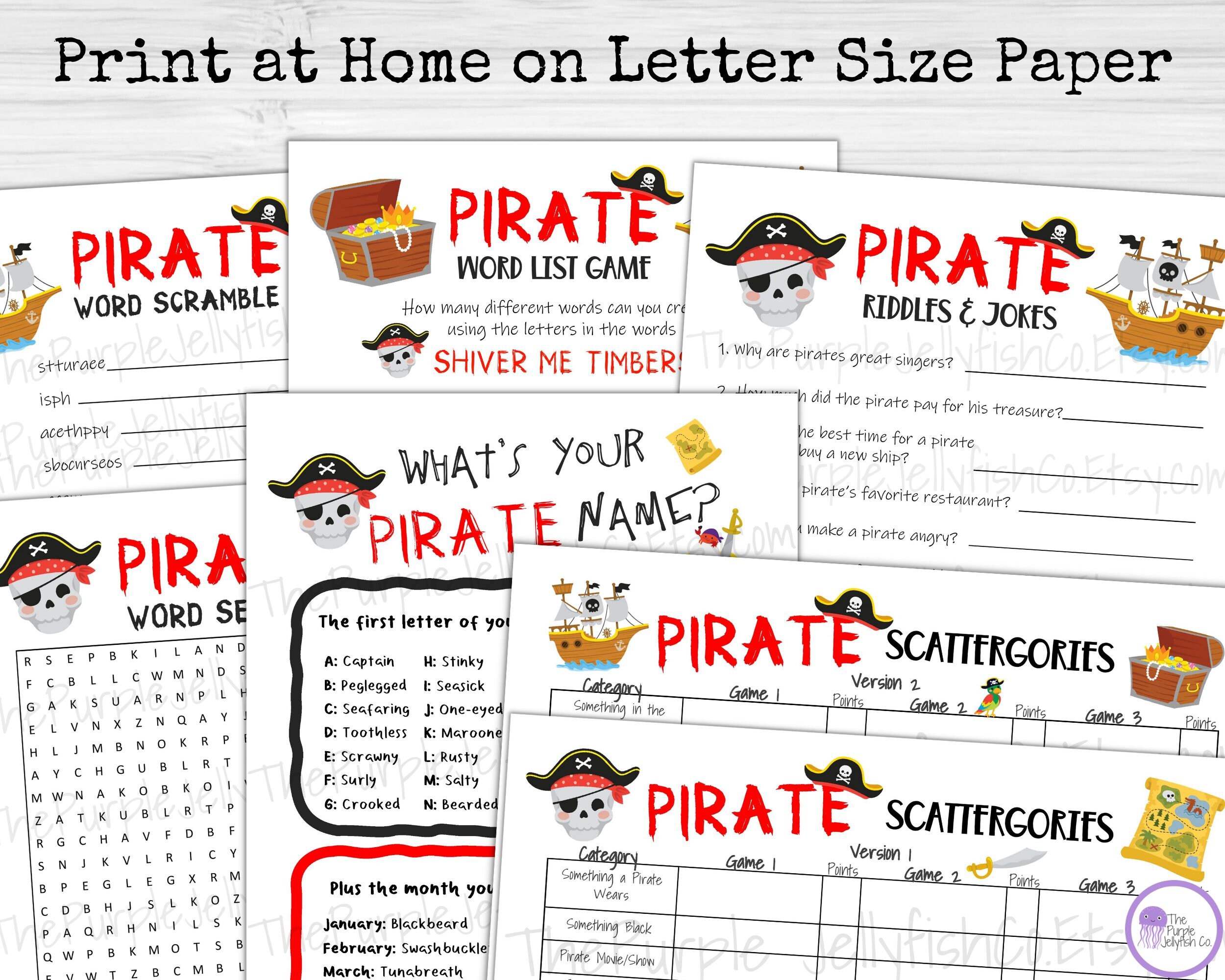 Pirate Games for Kids, Pirate Printables, Talk Like a Pirate Day ...