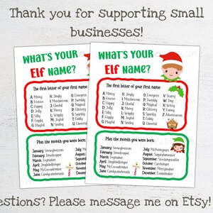 Elf Name Game + Name Tags, Christmas Activity for Kids, What's Your Elf ...