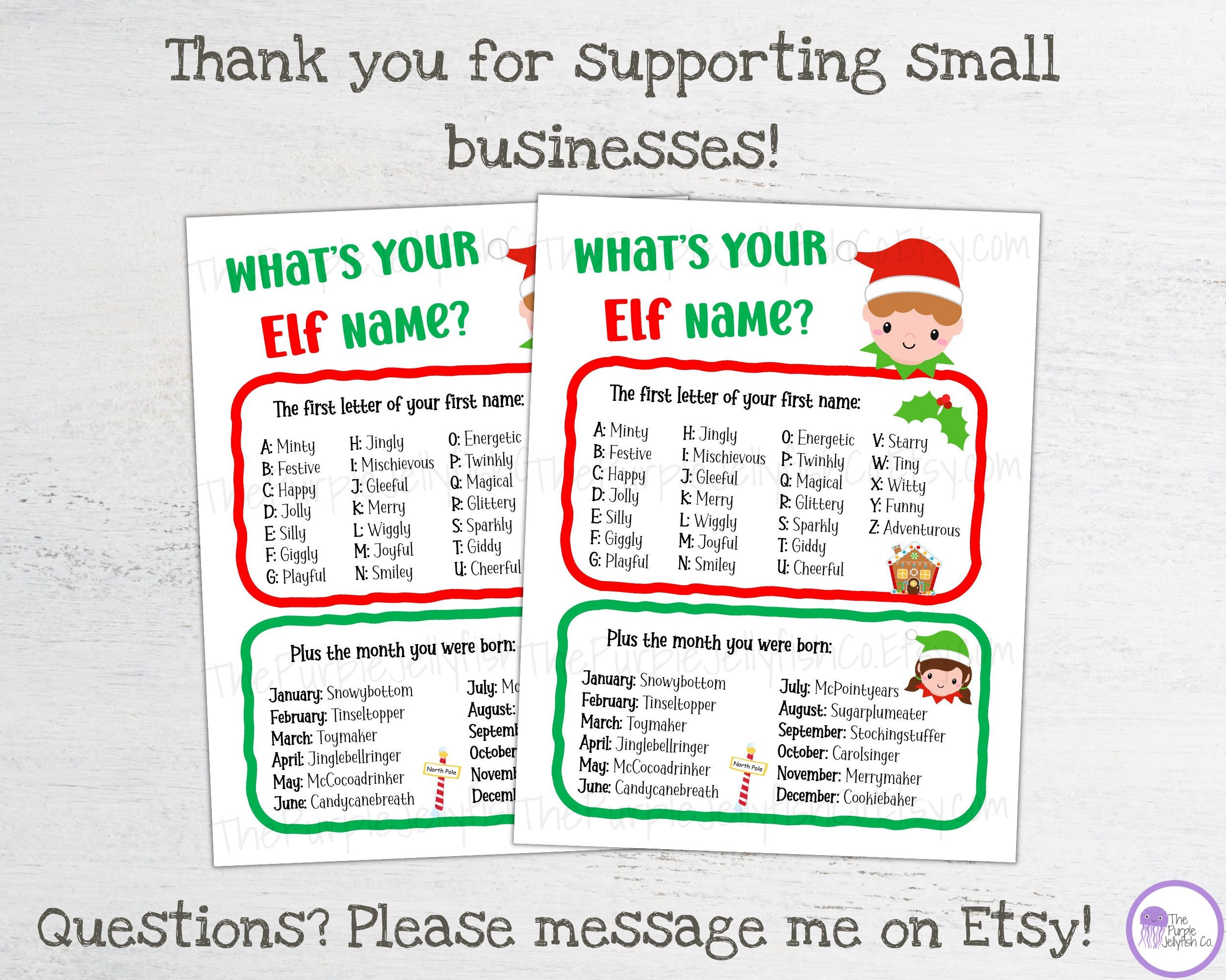 Elf Name Game Name Tags, Christmas Activity for Kids, What's Your Elf ...